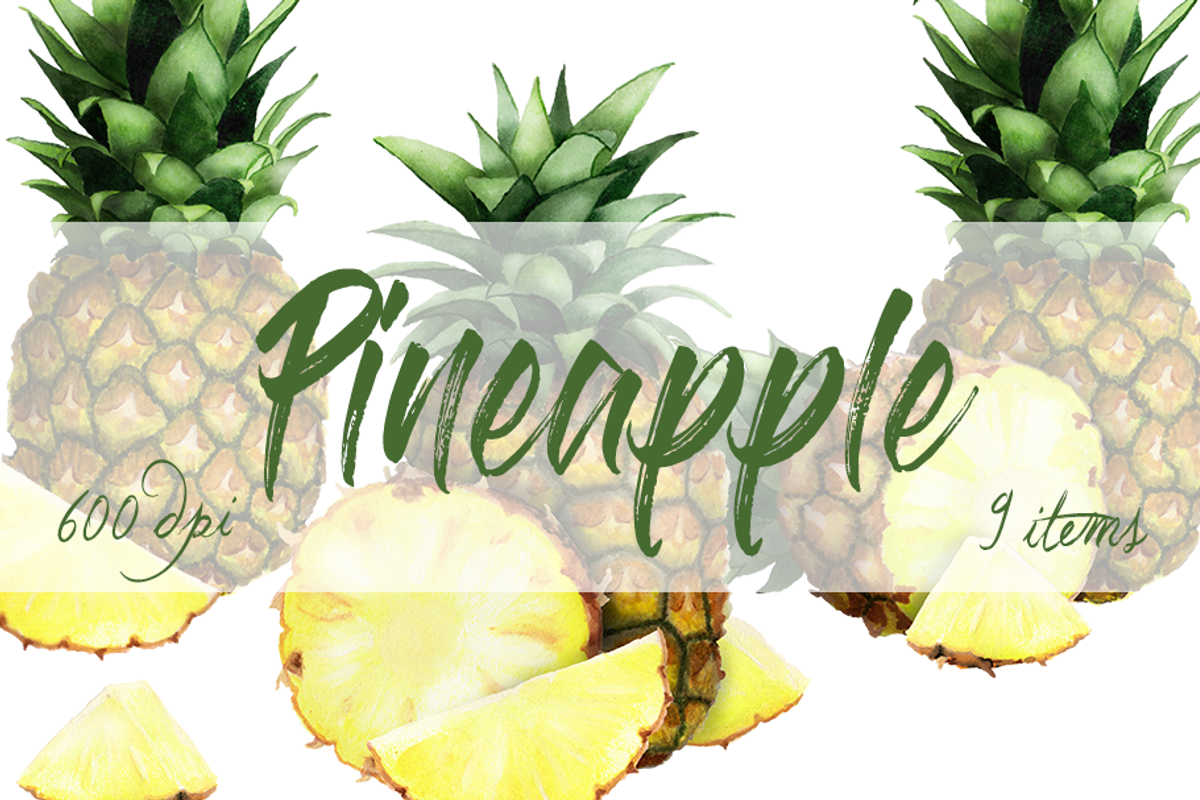Pineapple Watercolor Clip Art, a Decorative Illustration by DioFlow ...