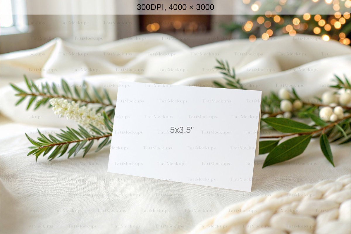 Winter 5x3.5 Card PSD Mockup, a Product Mockup by TatiMockup