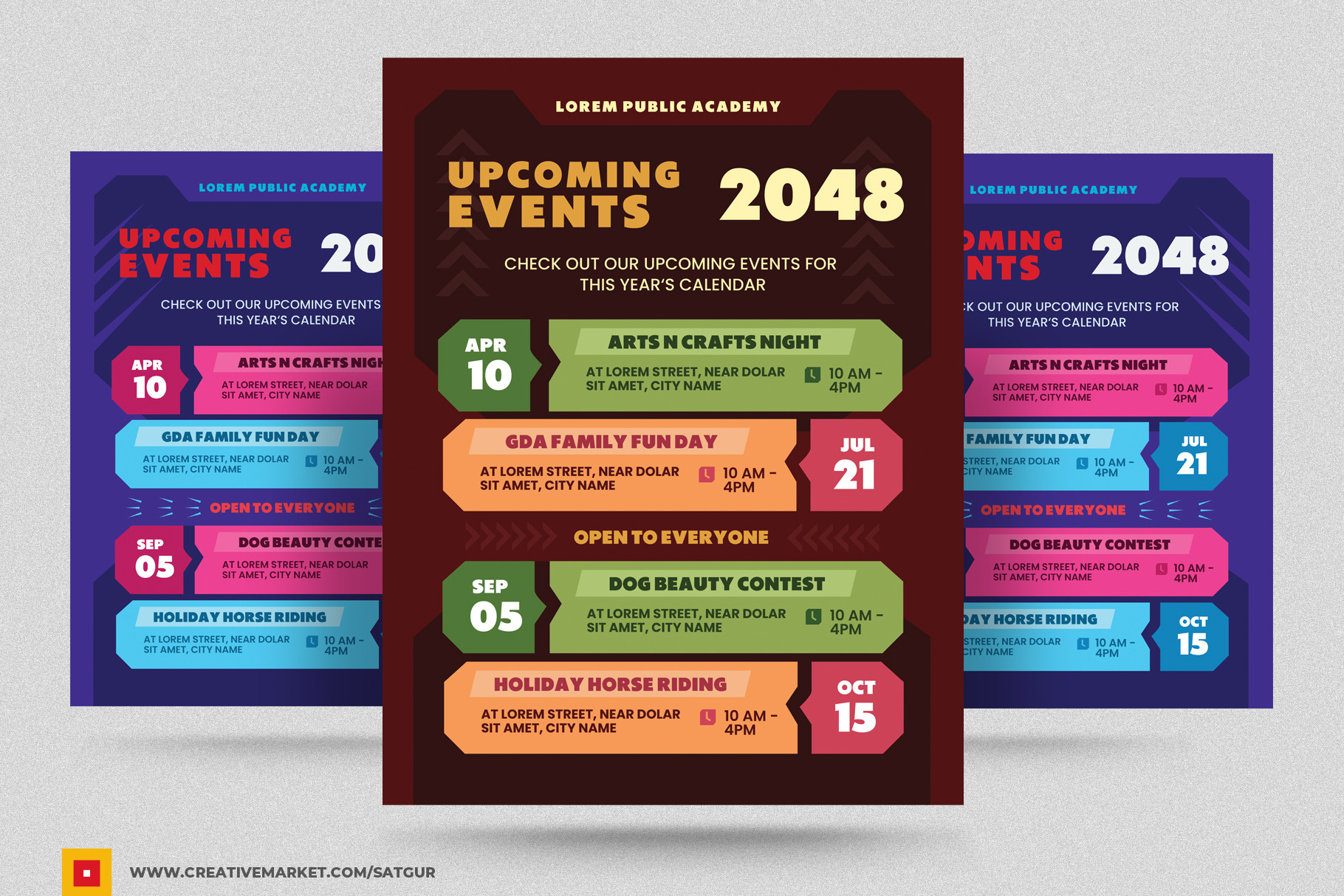 Upcoming Events Flyer Template PSD, a Flyer Template by Satgur Graphic ...