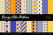 Orange & Blue Digital Papers, a Pattern Graphic by ZoollGraphics