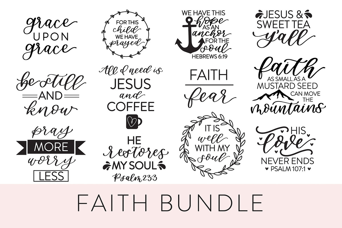 Faith Bundle SVG PNG DXF JPG, an Education Illustration by Rebecca Lane ...
