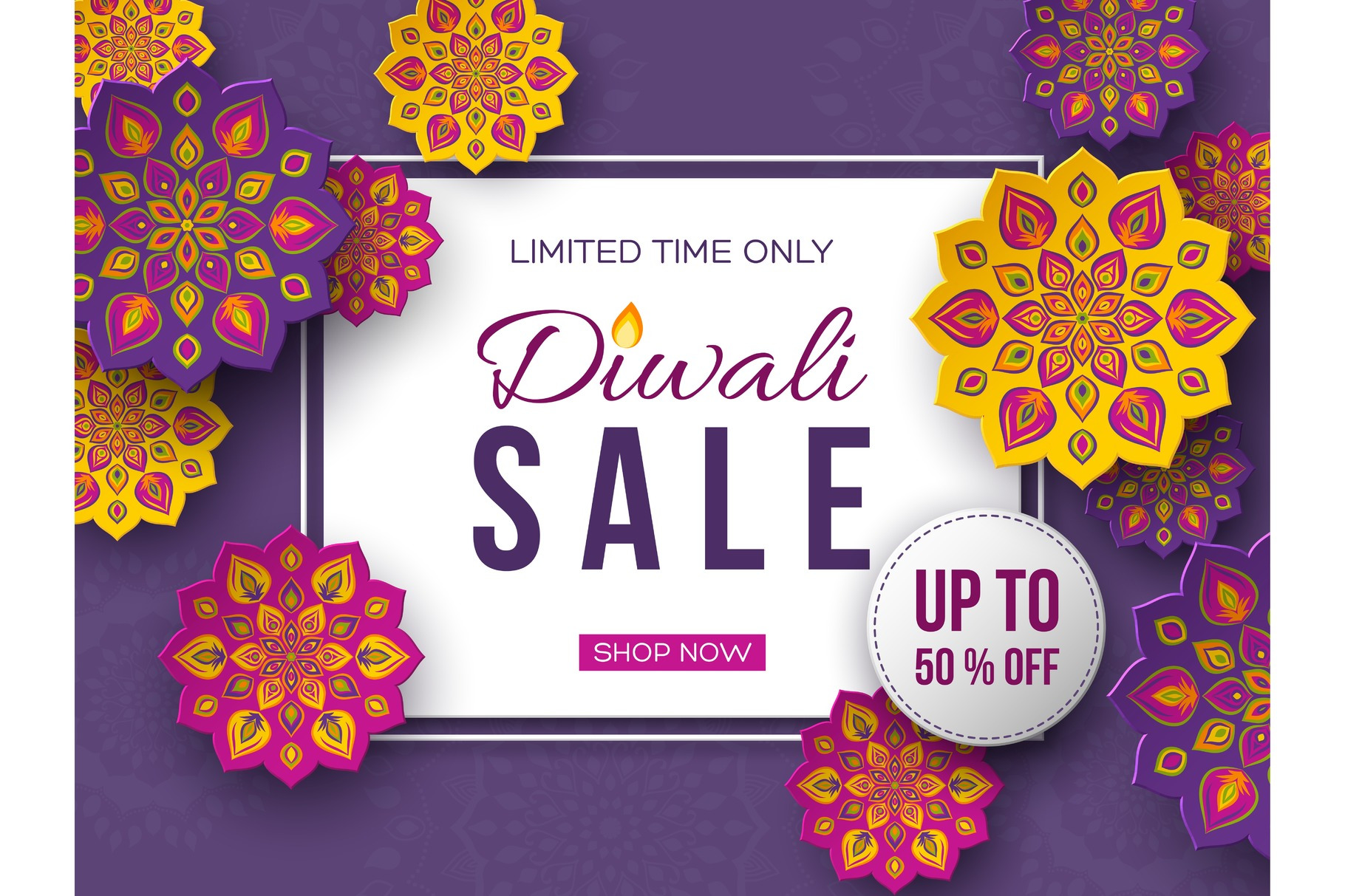 Sale poster or banner for festival | Decorative Illustrations ...