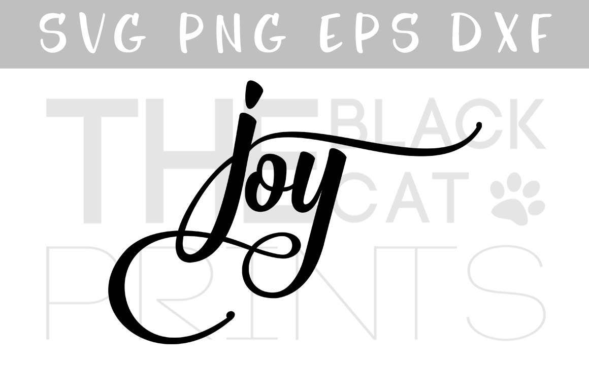 Joy SVG PNG EPS DXF Calligraphy SVG, an Illustration by TheBlackCatPrints