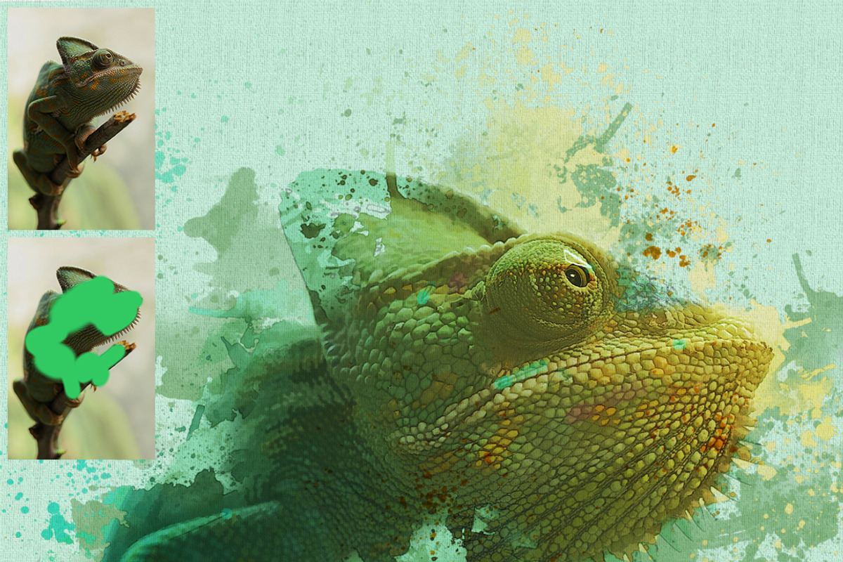 Watercolor Artistic Reveal Effect, an Action Add-On by MockupSpace