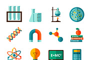 Science icons flat set, an Icon by Macrovector