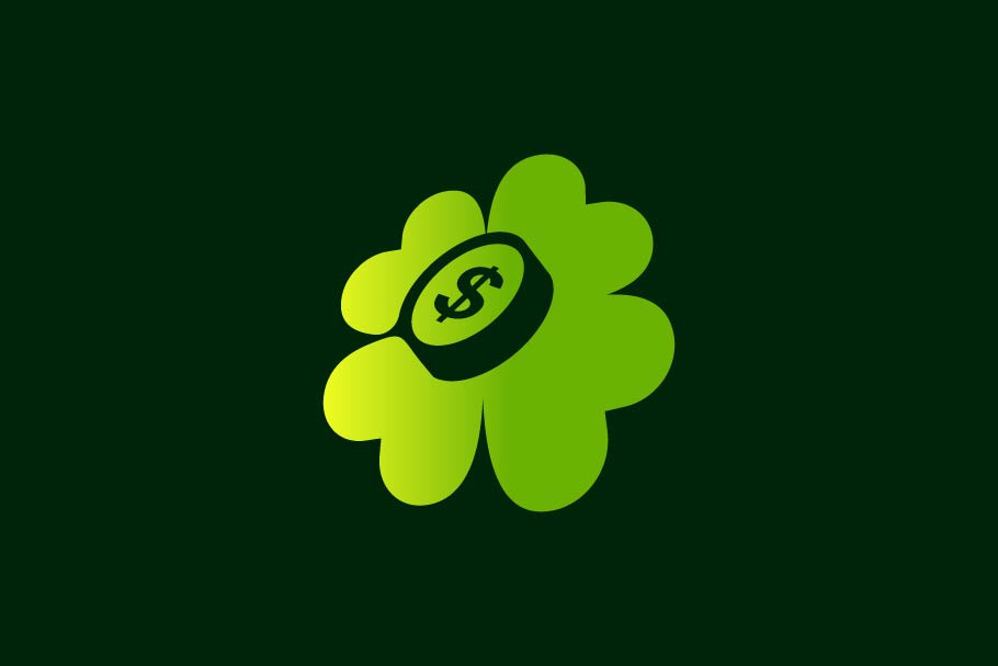 Lucky leaf with coin logo, a Branding & Logo Template by Akdesain