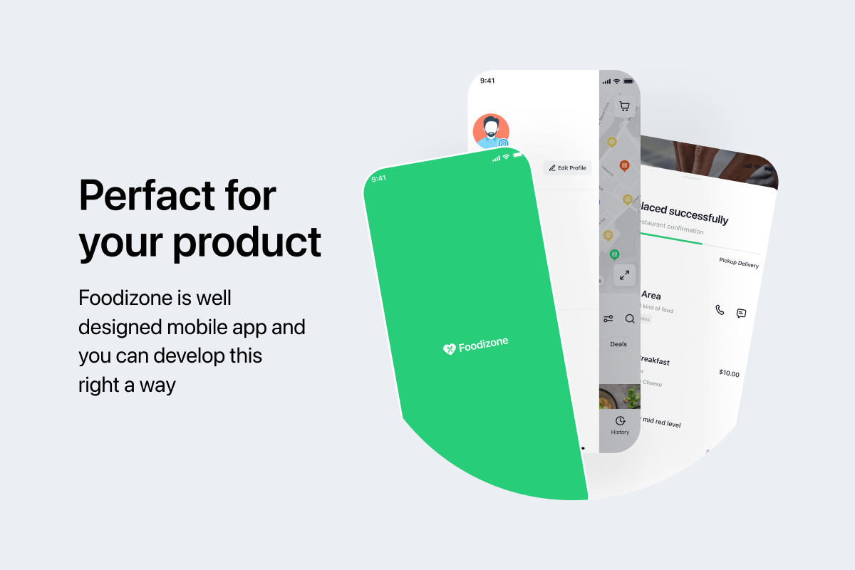 Foodizone Food Delivery App UI Kit, a Device Mockup by UI-SHOP by ...