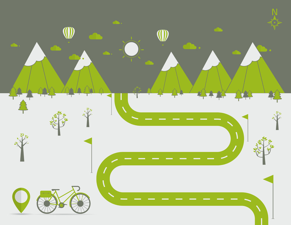 Flat linear landscape, an Illustration by essense