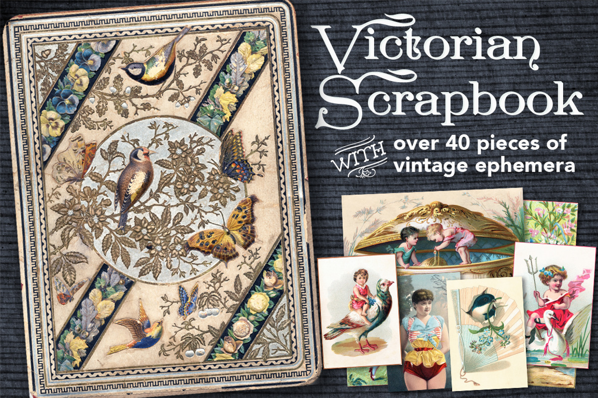 Victorian Scrapbook 45 Vintage Cards, an Illustration by Piddix Archives