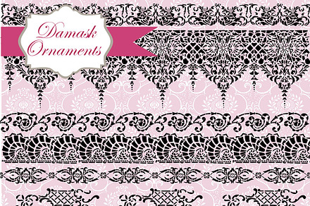 Vintage Lace Borders Clipart, a Brush Add-On by Verdigris Studios
