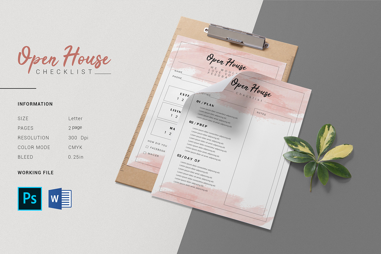 Open House Checklist, a Stationery Template by crazyOWL