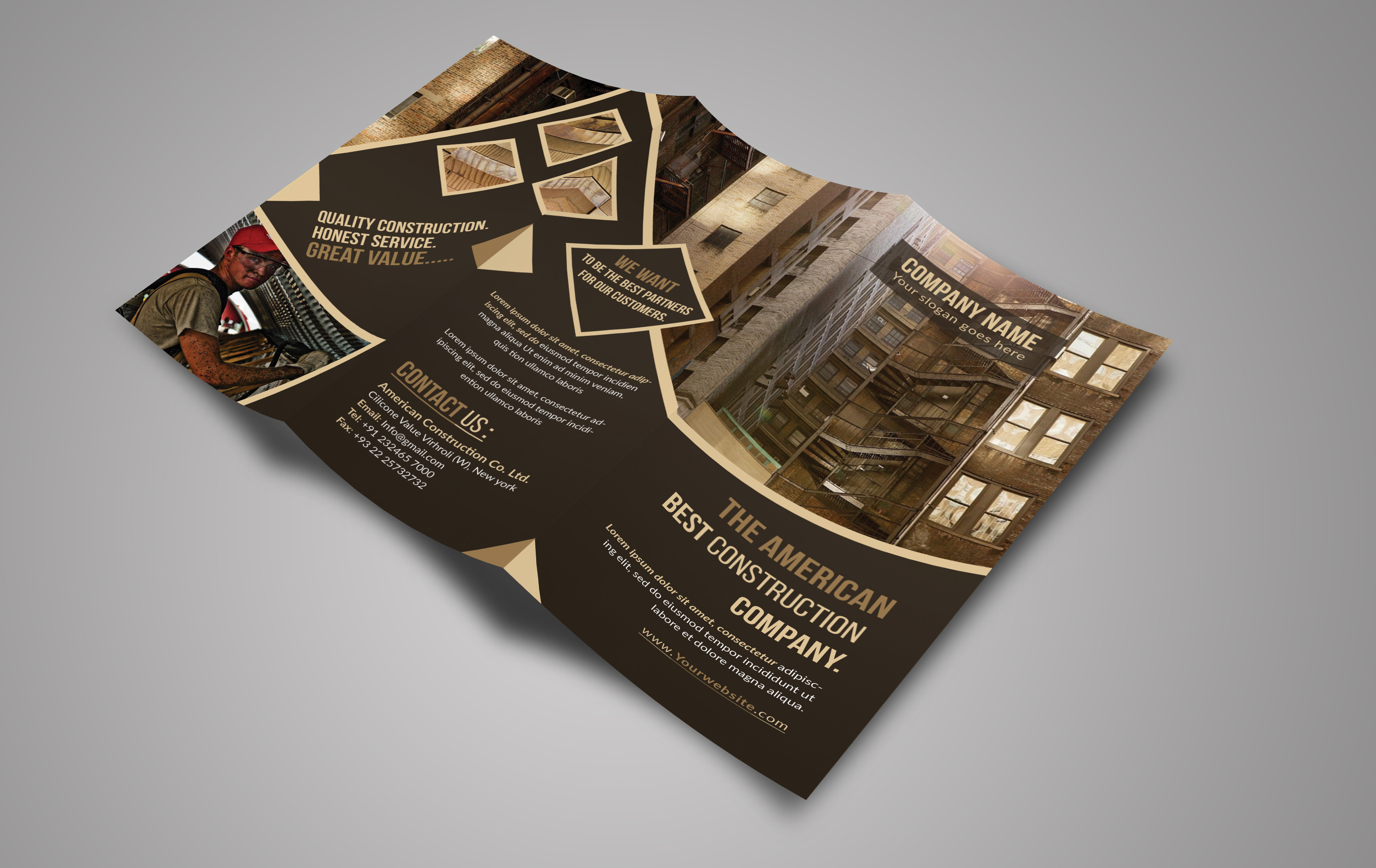 Construction Tri-Fold Brochure, a Brochure Template by Creative designer