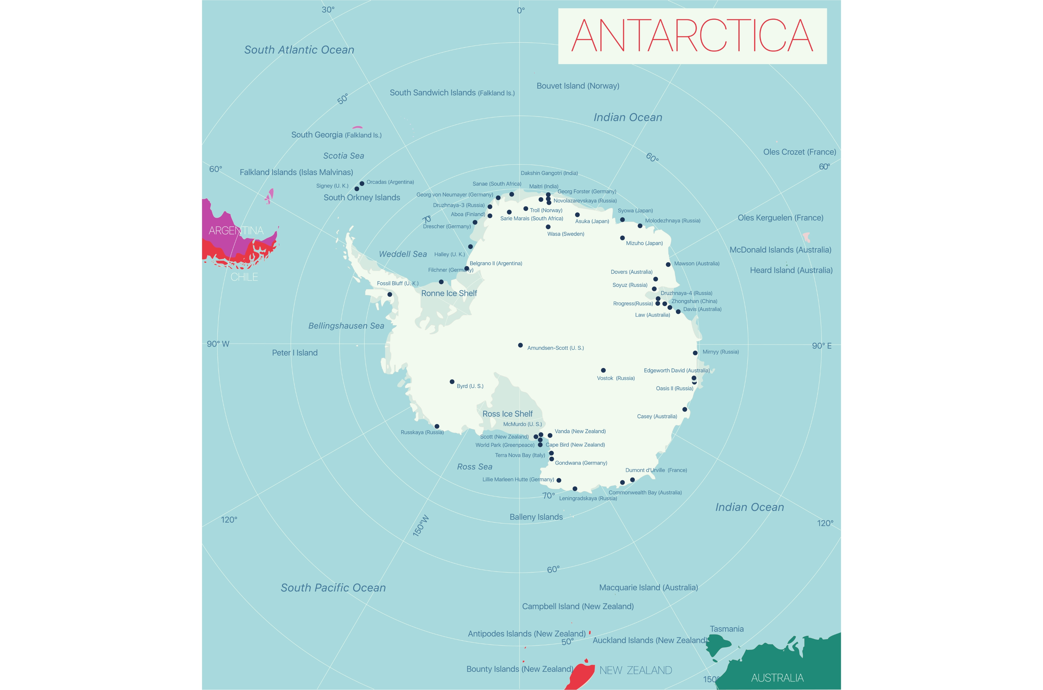 Antarctica editable map, an Illustration by Jan Jack Russo Media ...