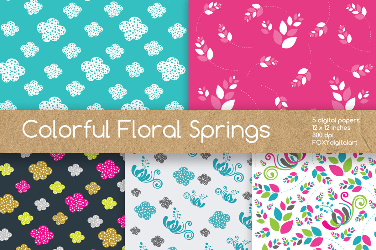 Digital Paper Pink Floral Scrapbook, a Pattern Graphic by ...