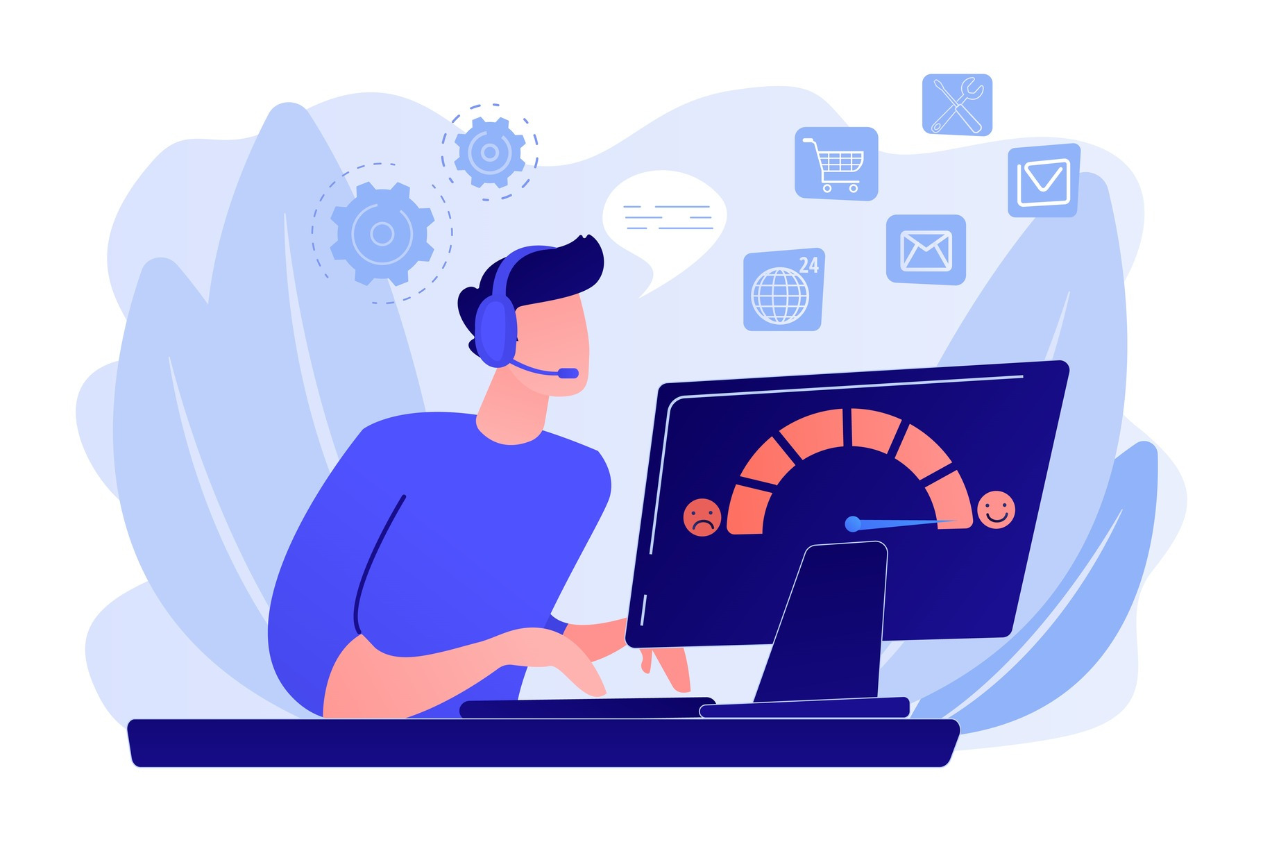Customer care concept vector, a Person Illustration by Visual Generation