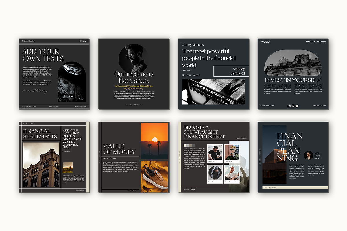 Insta Financial Advisor Kit CANVA, a Social Media Template by Analogi ...