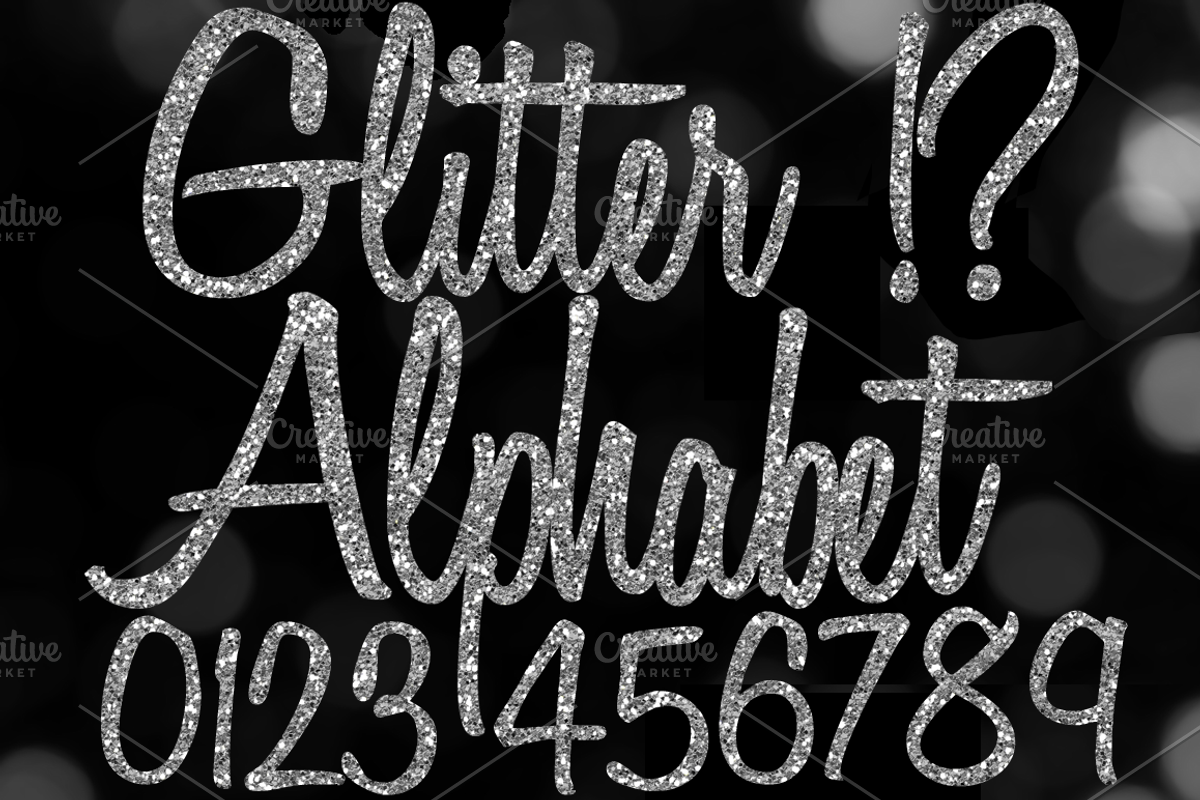 Silver Glitter Alphabet Clip Art, an Object Graphic by Paper Element