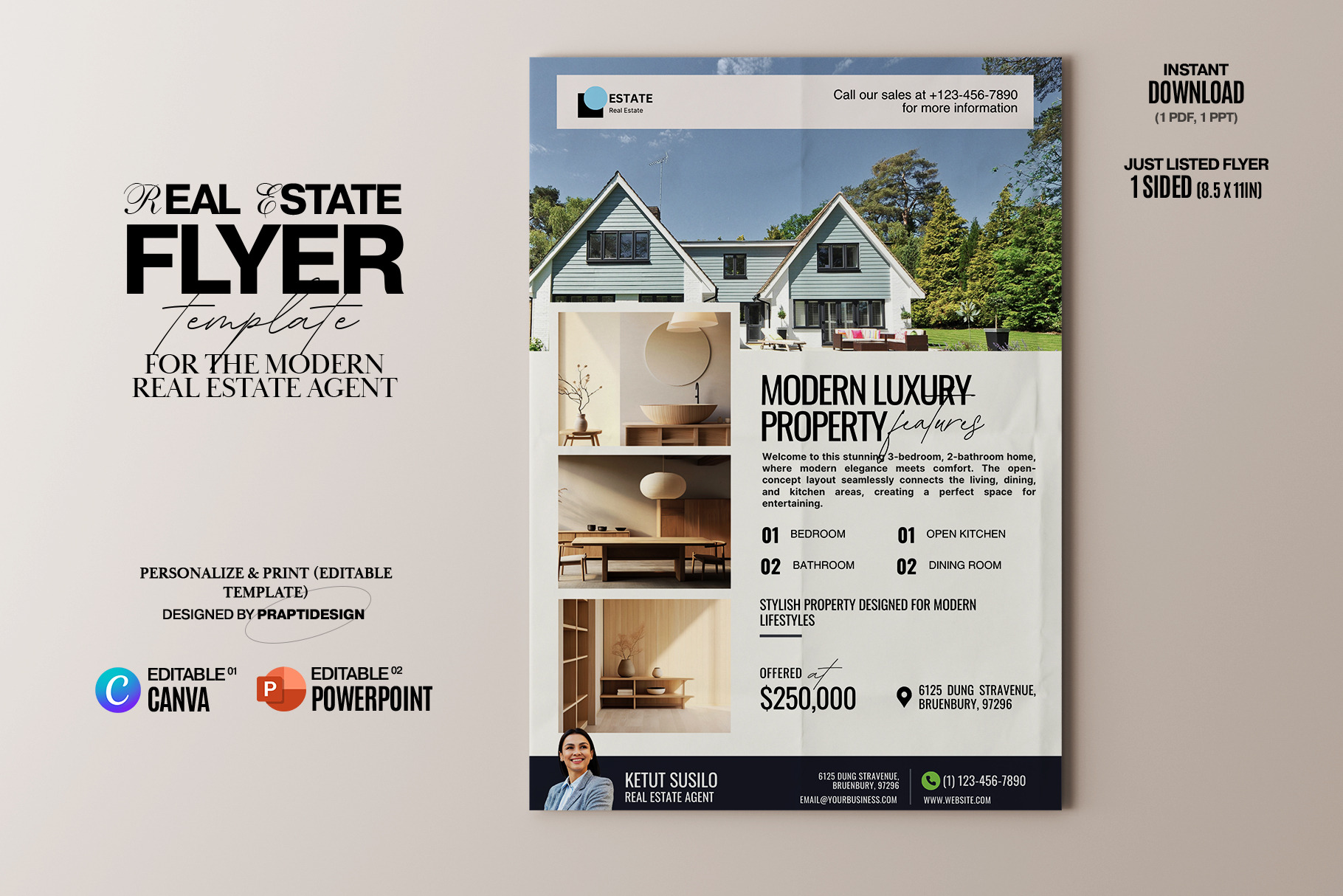 Real Estate Flyer For Marketing, Canva