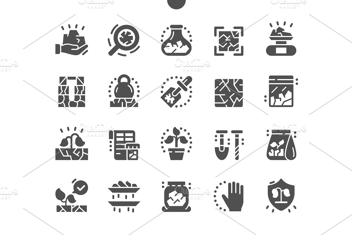 Soil testing Icons, a Solid Icon by Palau | Creative Market