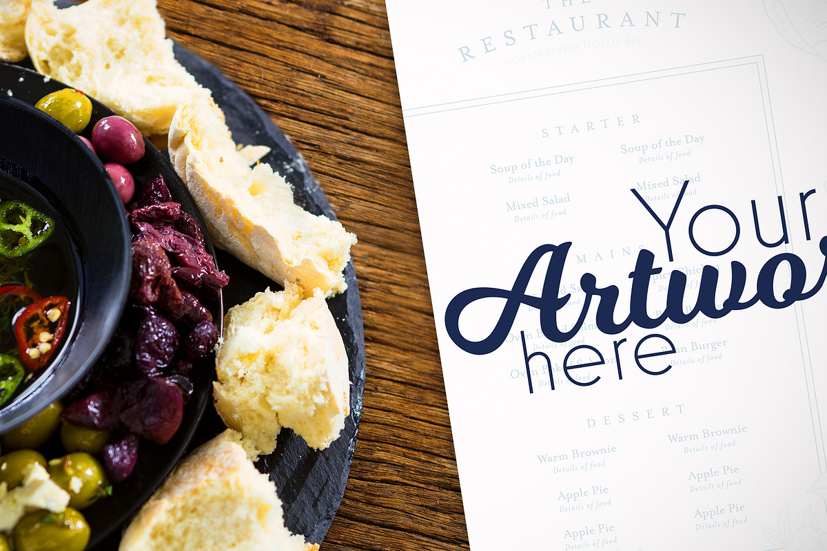 Restaurant Menu Mockup, a Poster Template by wavebreak