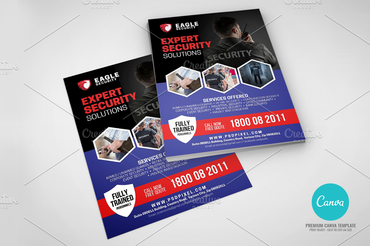 Security Services Ads Canva Flyer