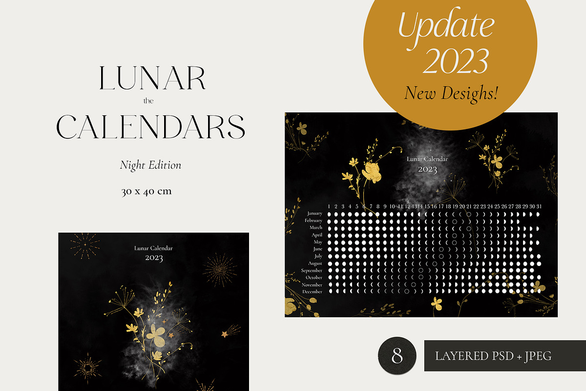 2023 LUNAR CALENDAR - Night Edition, a Healthcare Illustration by Lana ...