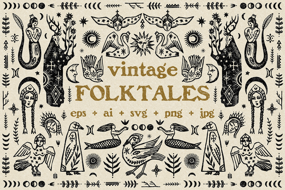 Vintage Folktales Bundle, an Object Graphic by Annie Konst
