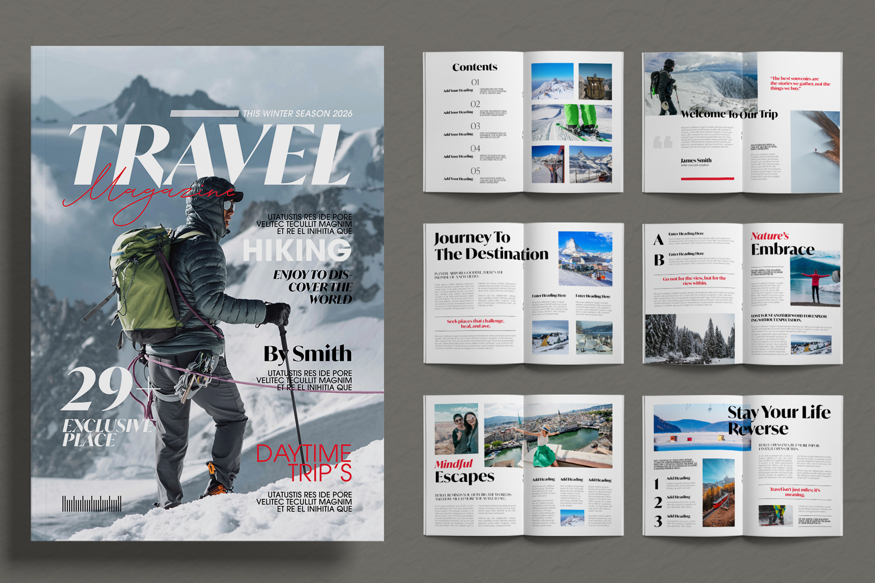 Adventure Travel Magazine Layout