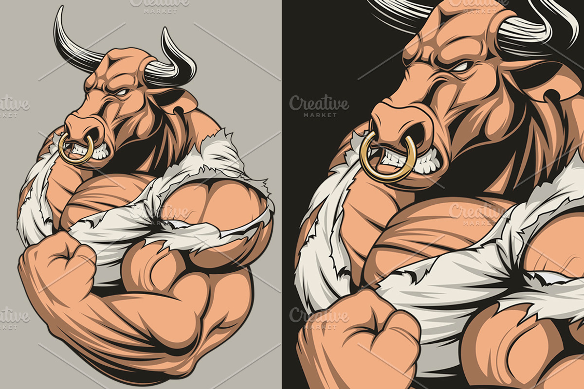 Strong ferocious bull, an Animal Illustration by Mark2000