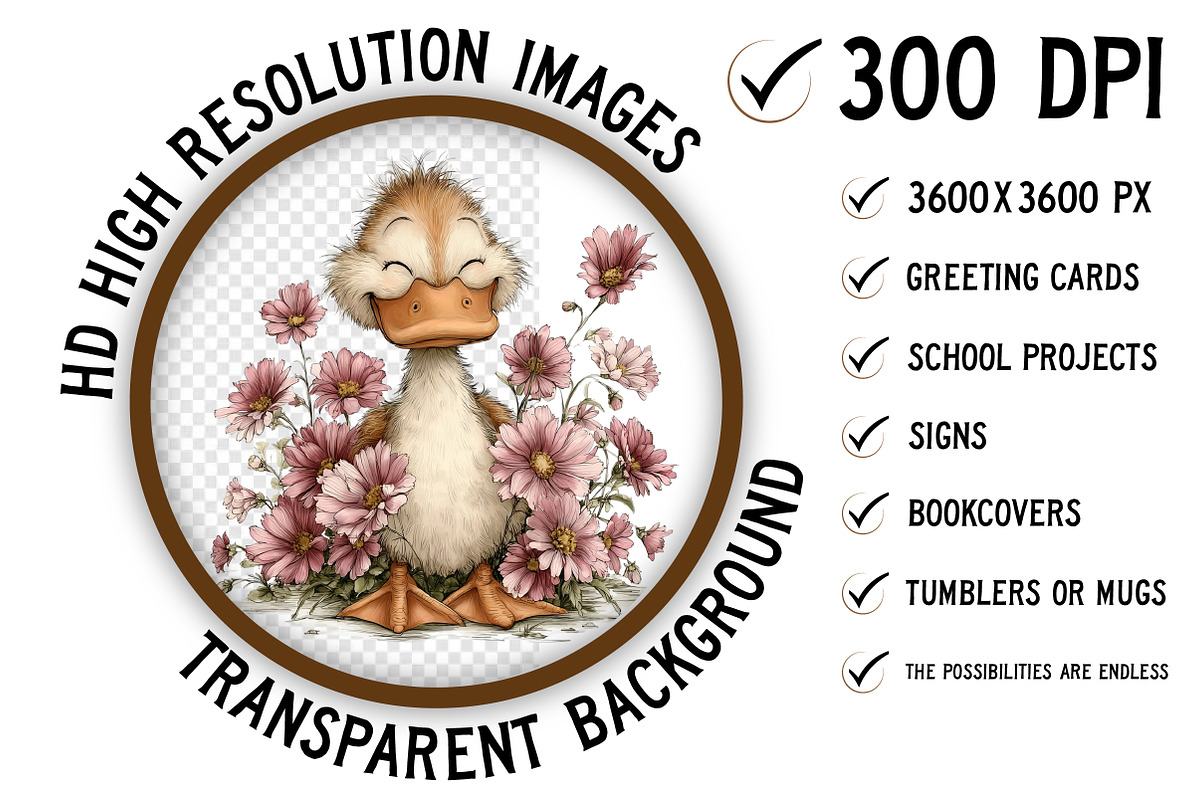 Cute Duck Spring Mood Clipart Png, an Illustration by Craft Nest