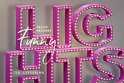 Funny Lights – 3D Lettering, a Graphic by Deeezy