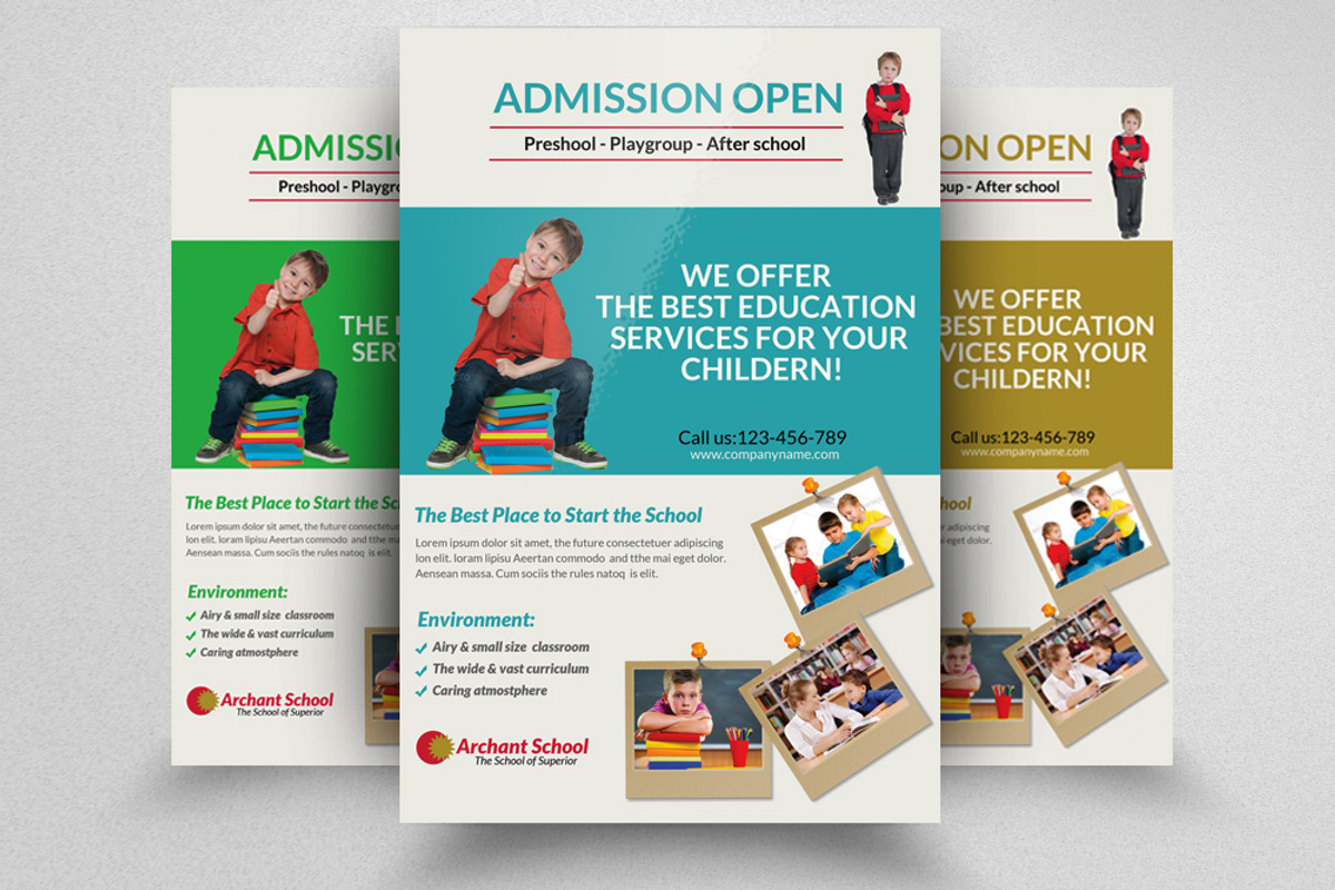 6 School Education Flyer Bundle, a Flyer Template by Psd Templates