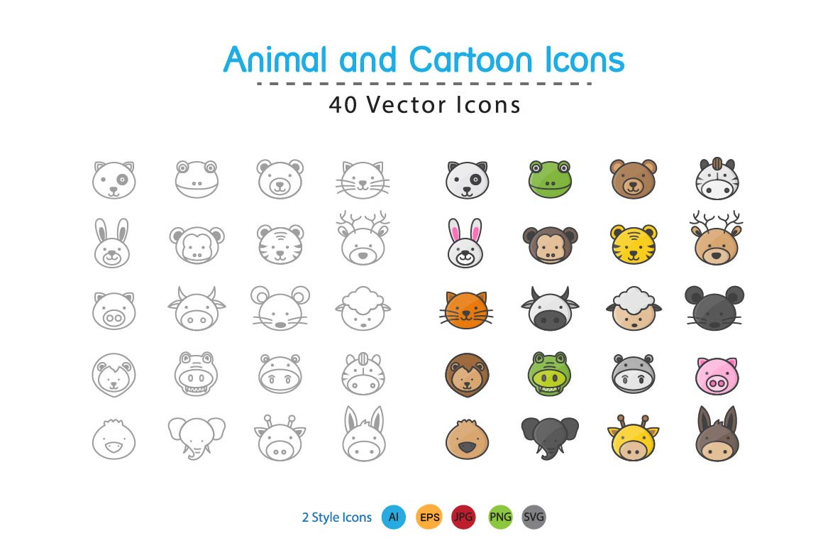 Animal and Cartoon Icons, an Icon by Karawan