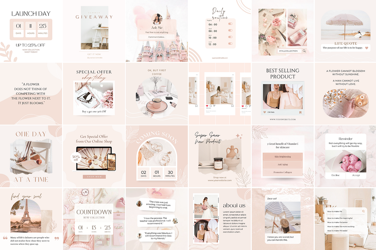 Pink Instagram Post Template, a Social Media Template by ShopRShop