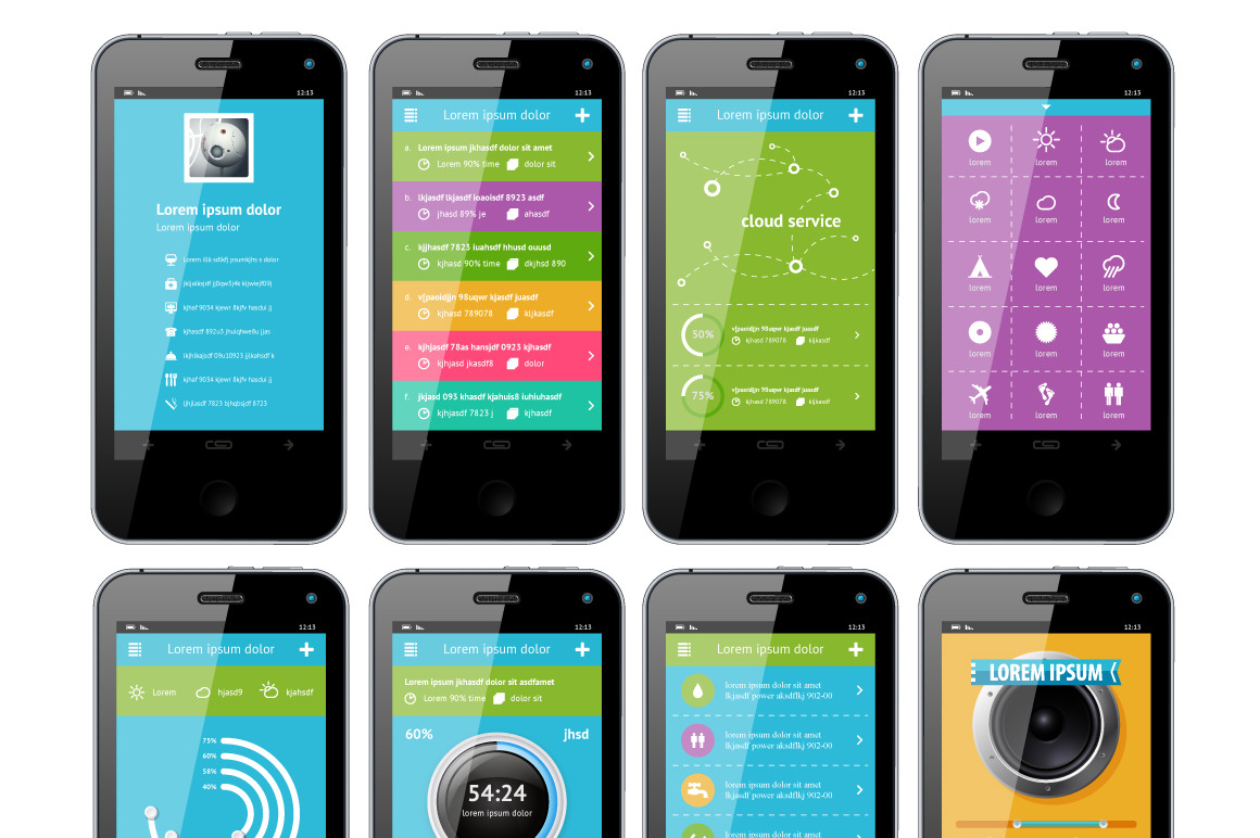 Simple vector template interface | Templates & Themes ~ Creative Market