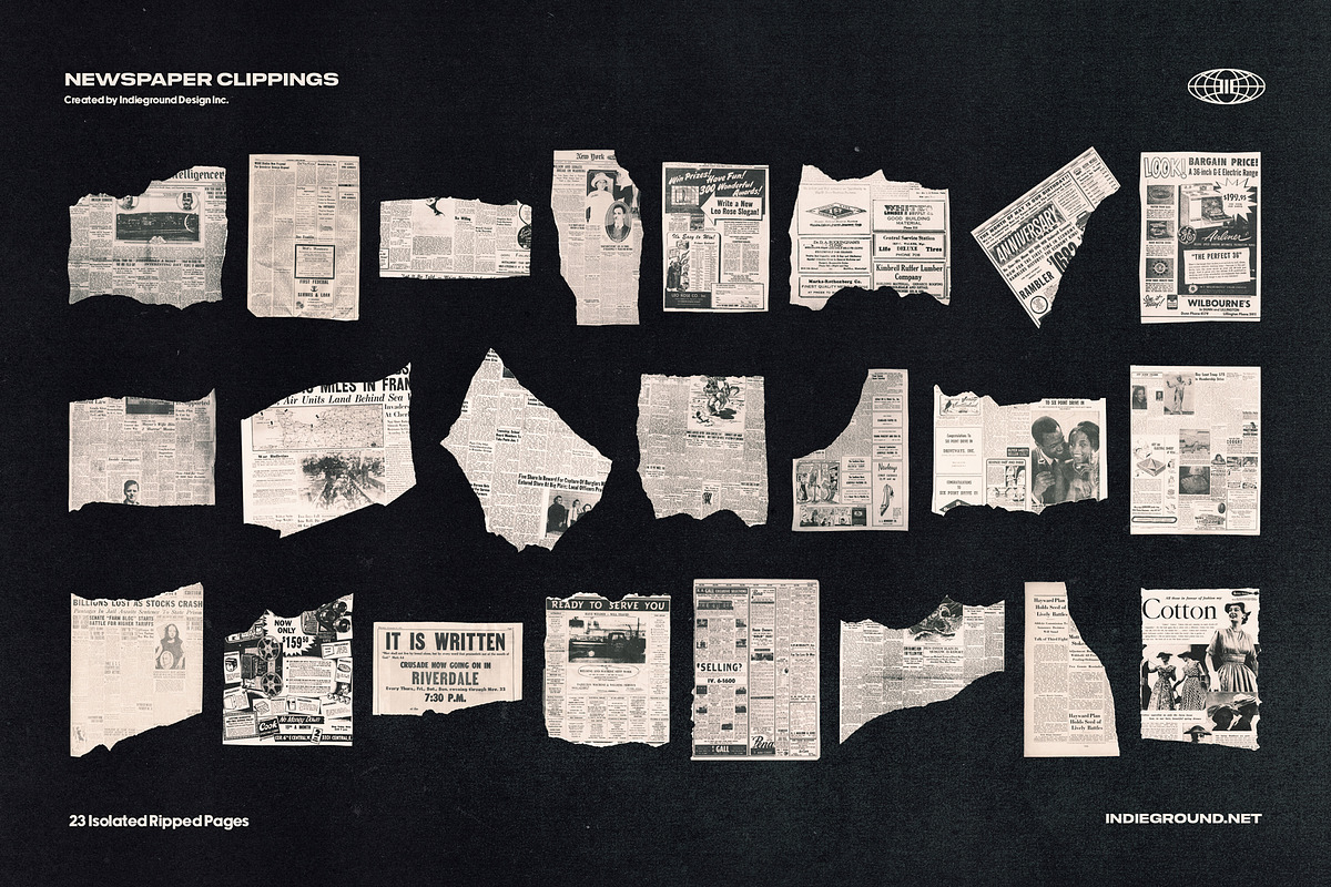 Newspaper Clippings, an Object Graphic by Indieground Design Inc.
