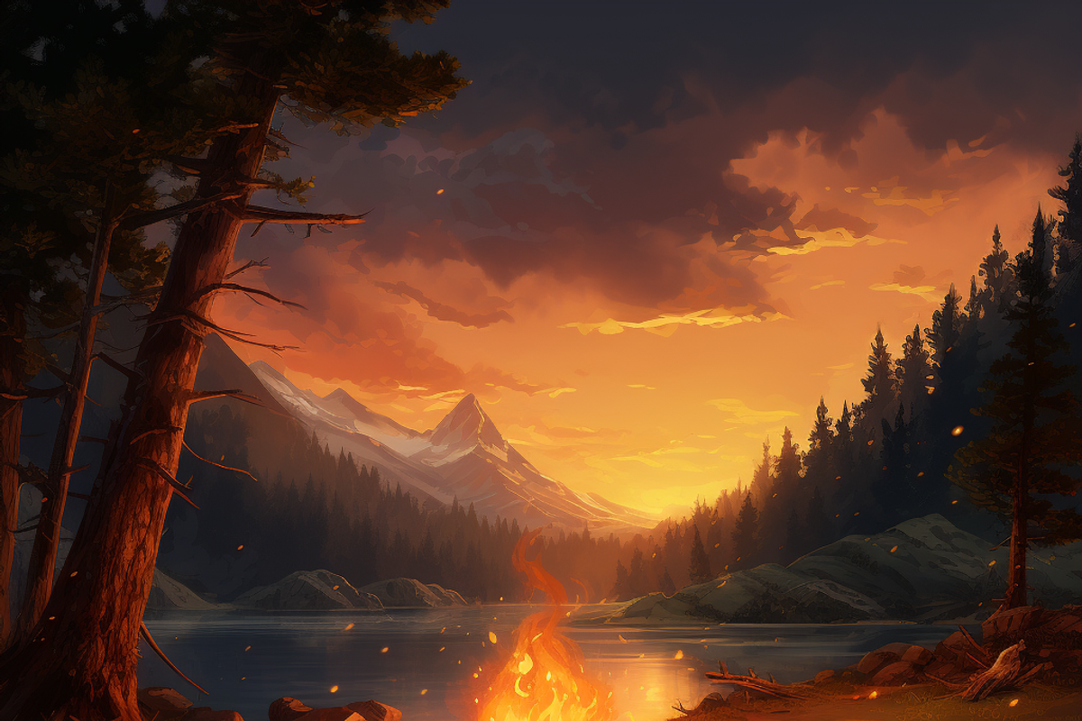 Vintage Campfire Background