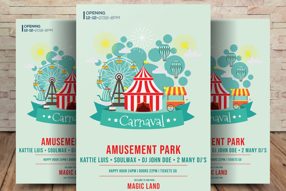 Amusement Park Flyer, a Flyer Template by graphicforest