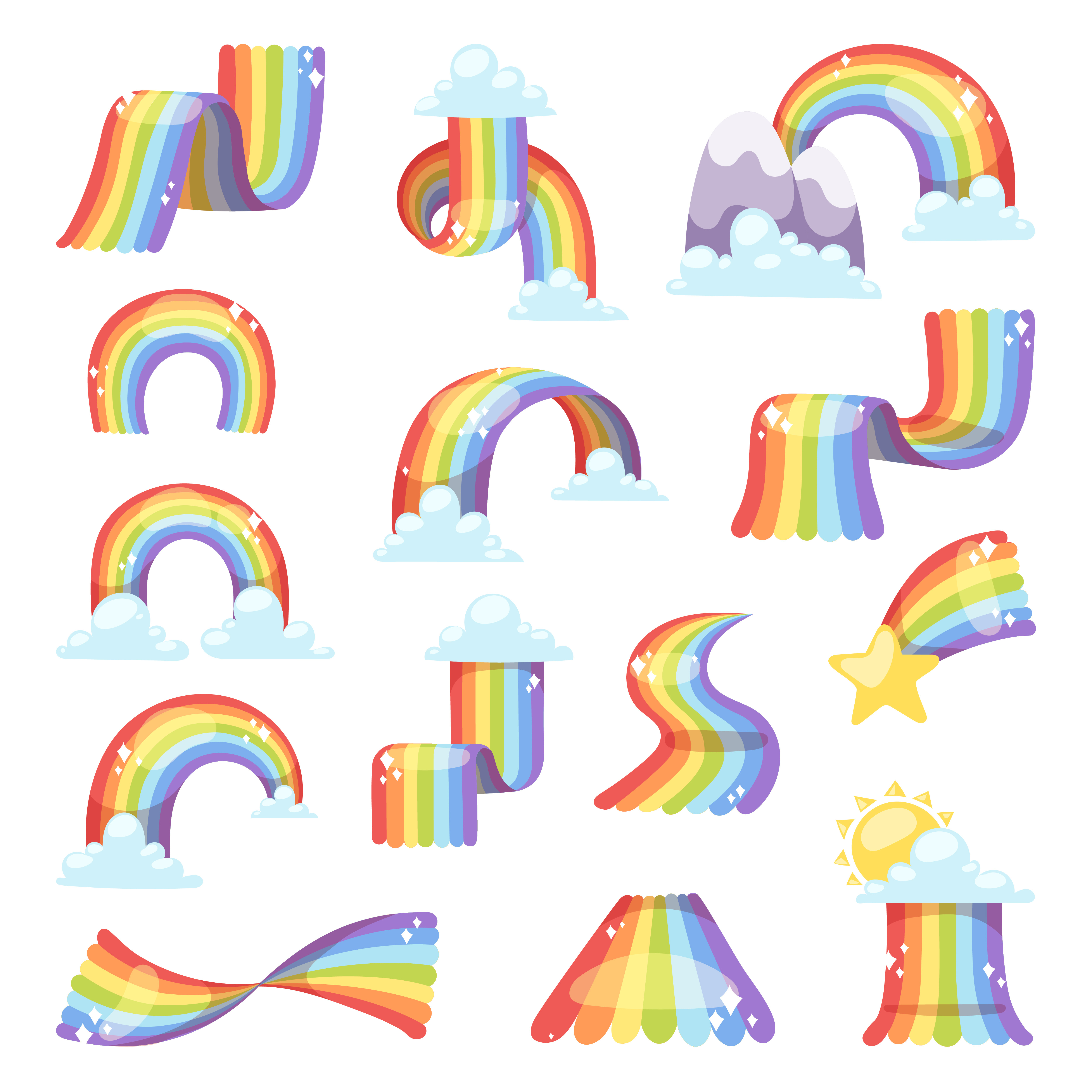 Rainbow vector set, a Decorative Illustration by Vectorstockersland