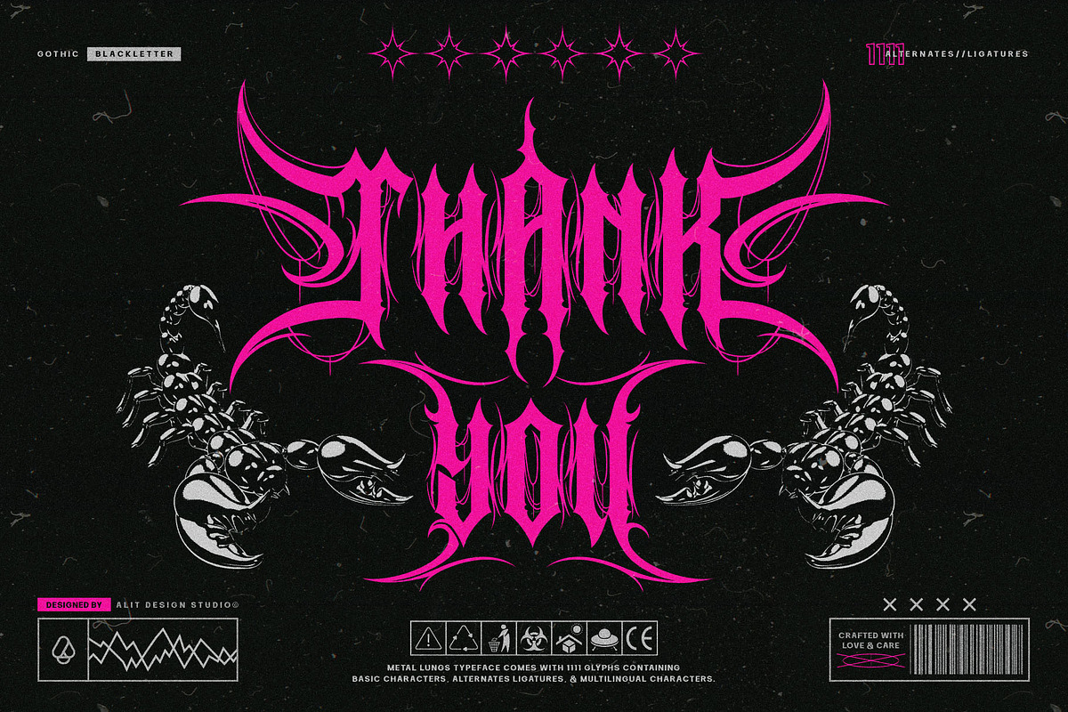 Metal Lung Typeface, a Blackletter Font by alit design