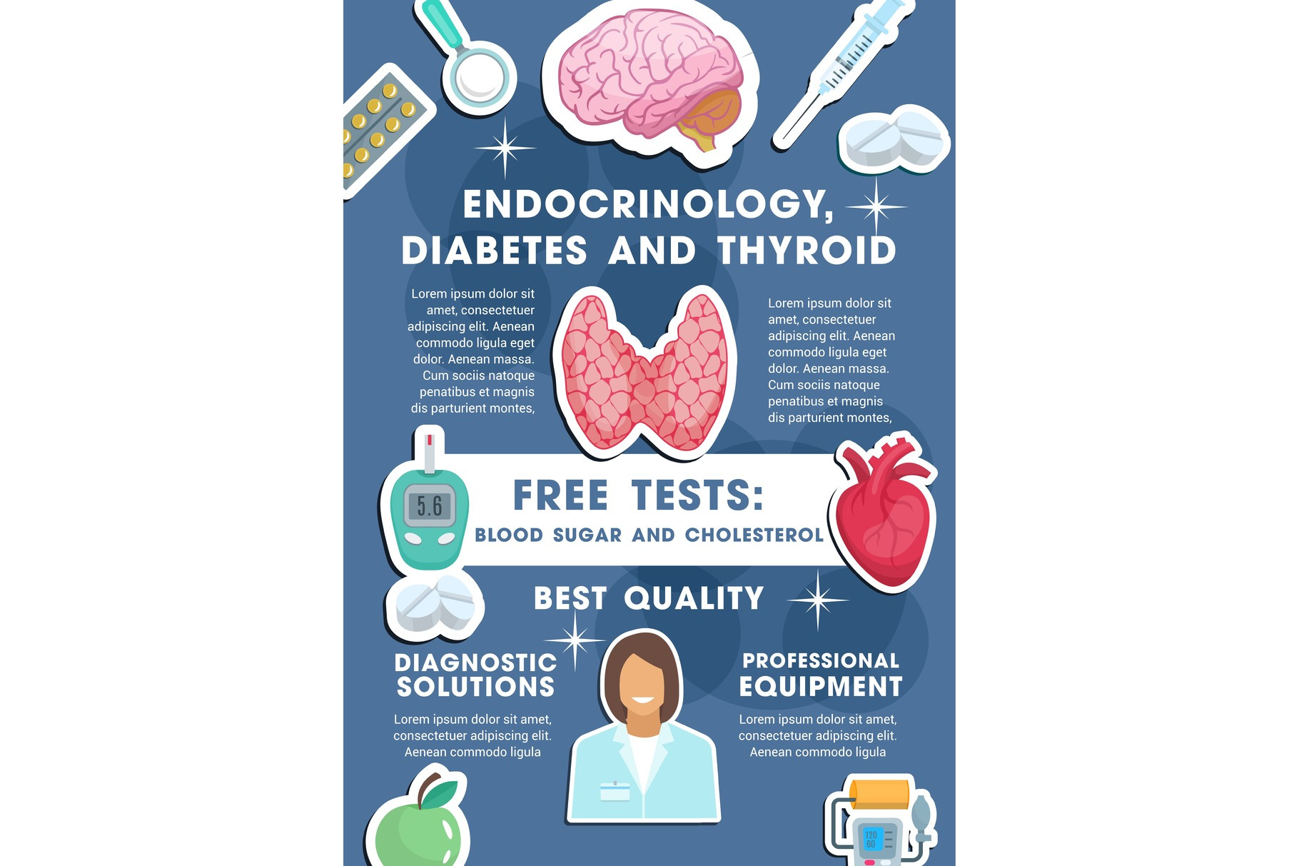 Vector poster for endocrinology, a Healthcare Illustration by Vector ...