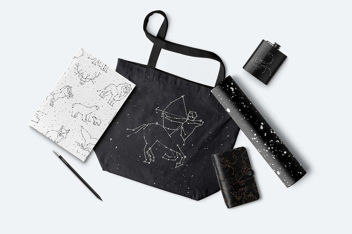 Constellations. Hand draw elements, an Animal Illustration by ️ KiraSolly