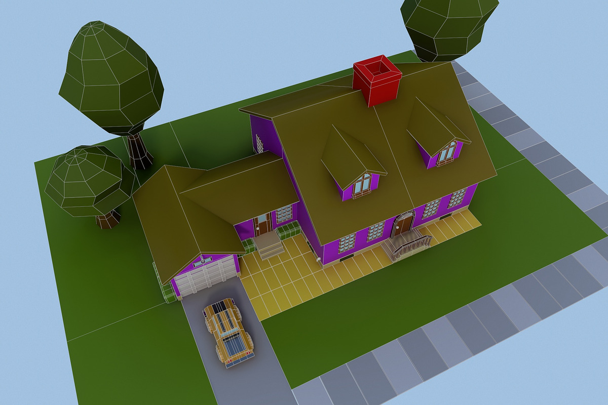 Low Poly House 2, an Architecture 3D Model by Midgardians