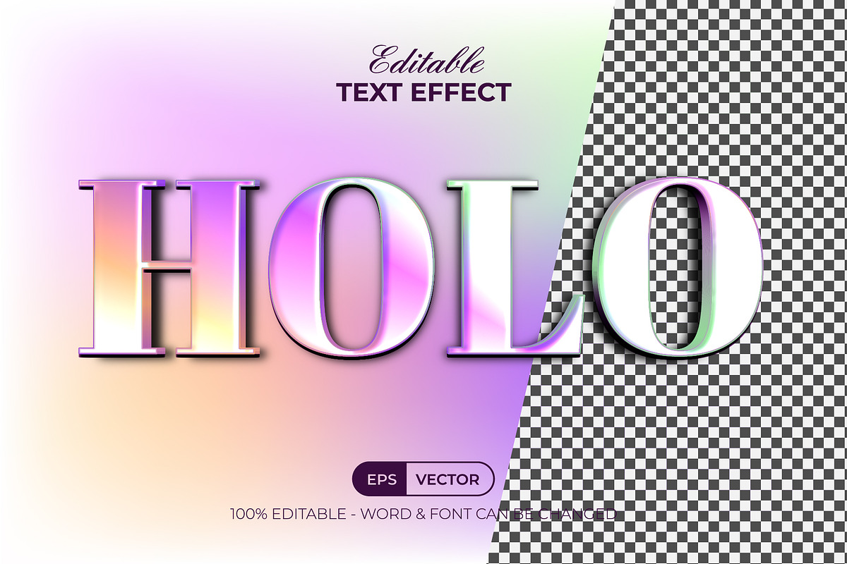 Holo 3D Text Effect Style, a Layer Style Add-On by Mockmenot