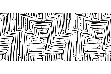 Blue circuit board seamless pattern | Decorative Illustrations ...