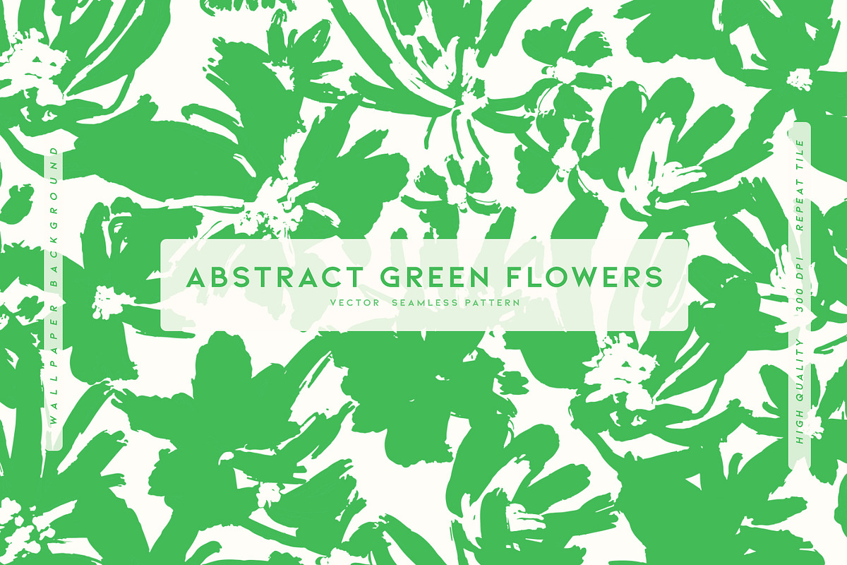 Abstract Green Flowers, a Pattern Graphic by MalyskaStudio