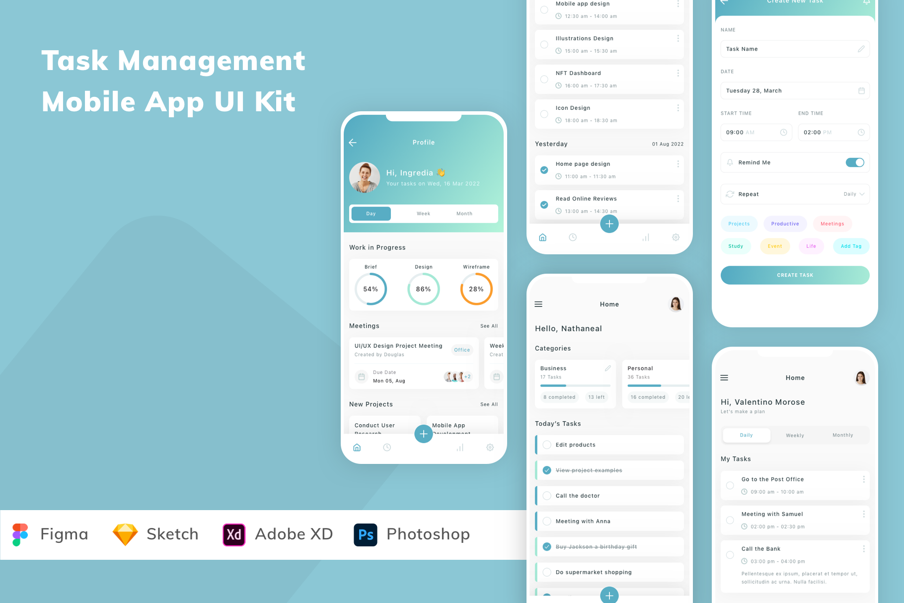 Task Management Mobile App UI Kit, an UI Kit Template by Betush