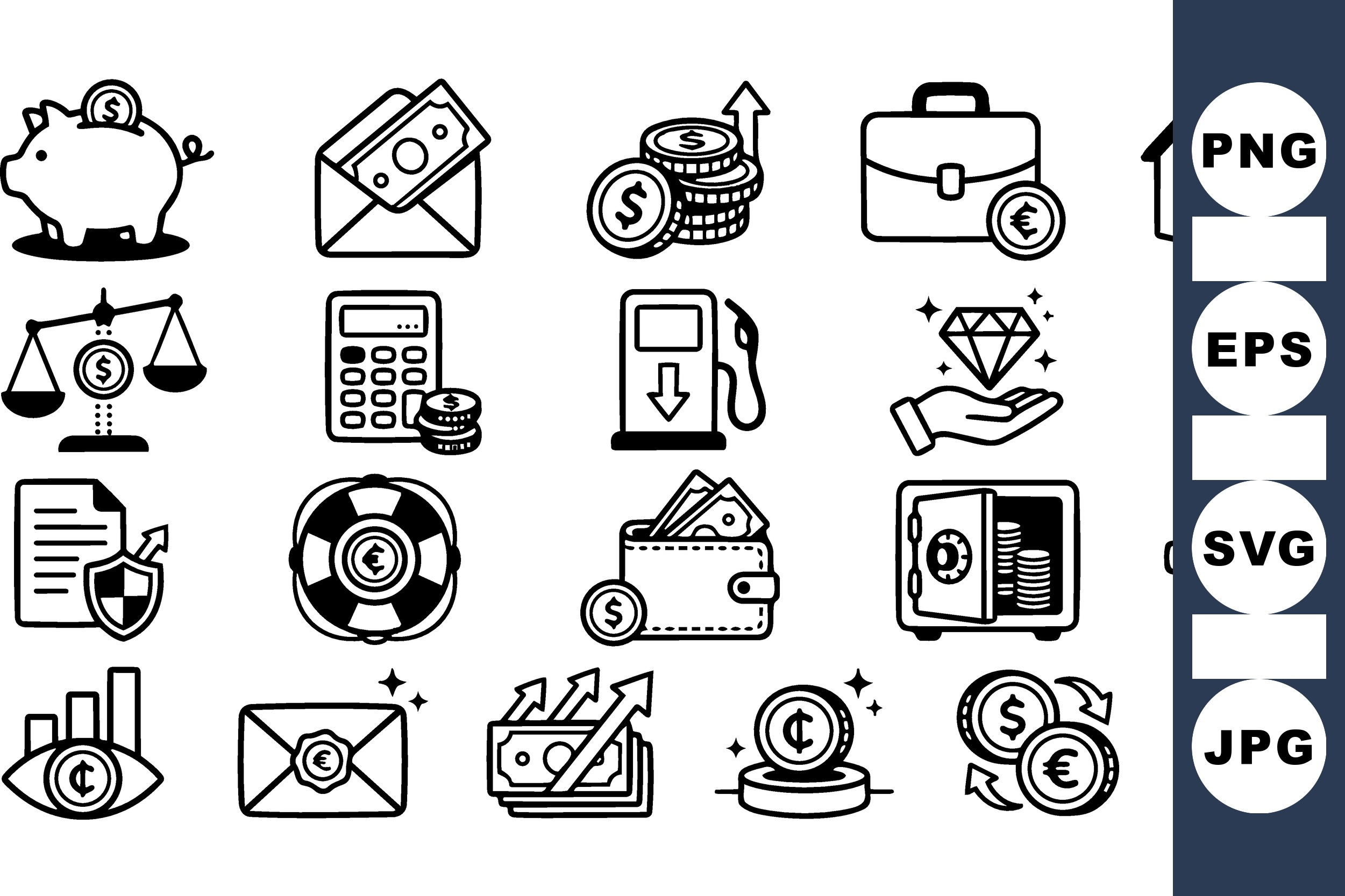 Finance Icon Clipart Set, an Illustration by designvectx