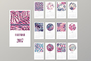 Calendar 2017. Templates with creative tropical textures., a Decorative ...
