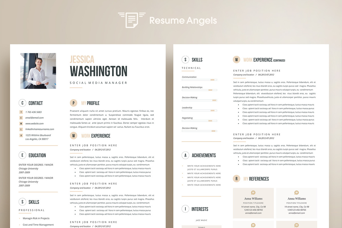 Resume Template 4 page | Vancouver, a Resume Template by Resume Angels
